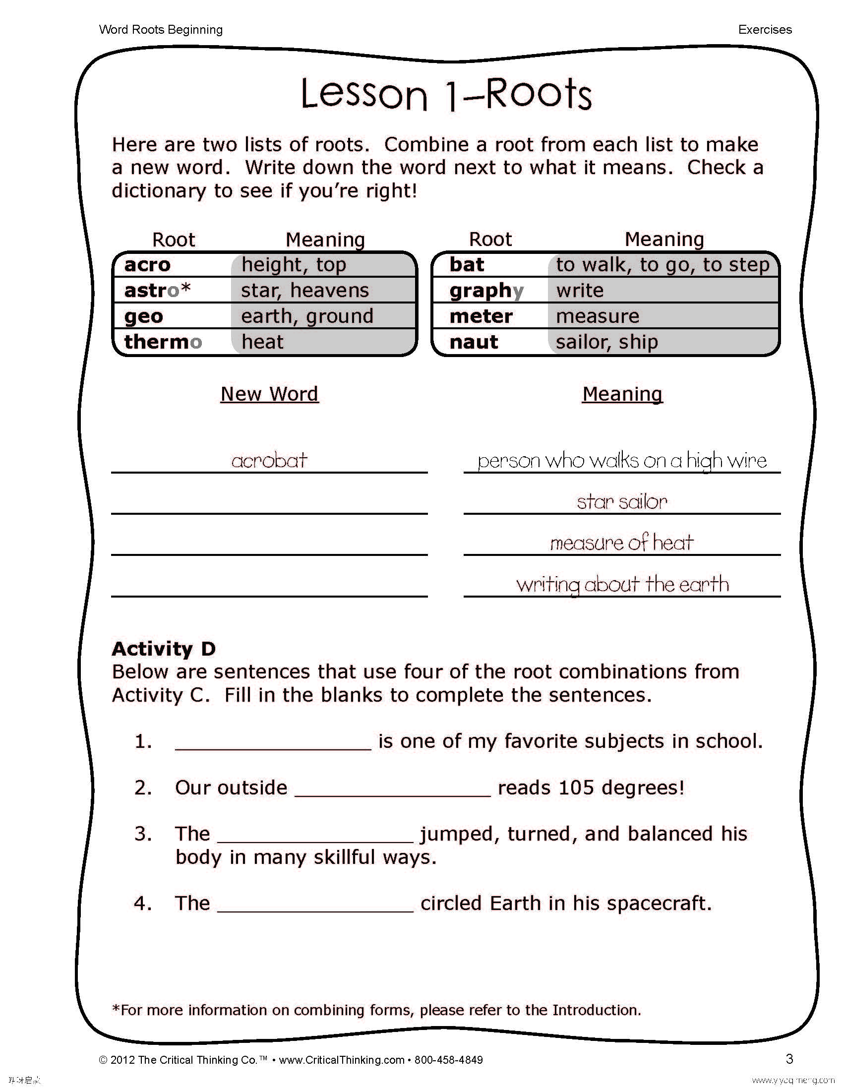 Word Roots 英文词根教材 电子版PDF 带练习册 百度云网盘下载 | 咿呀启蒙yiyaqimeng.com