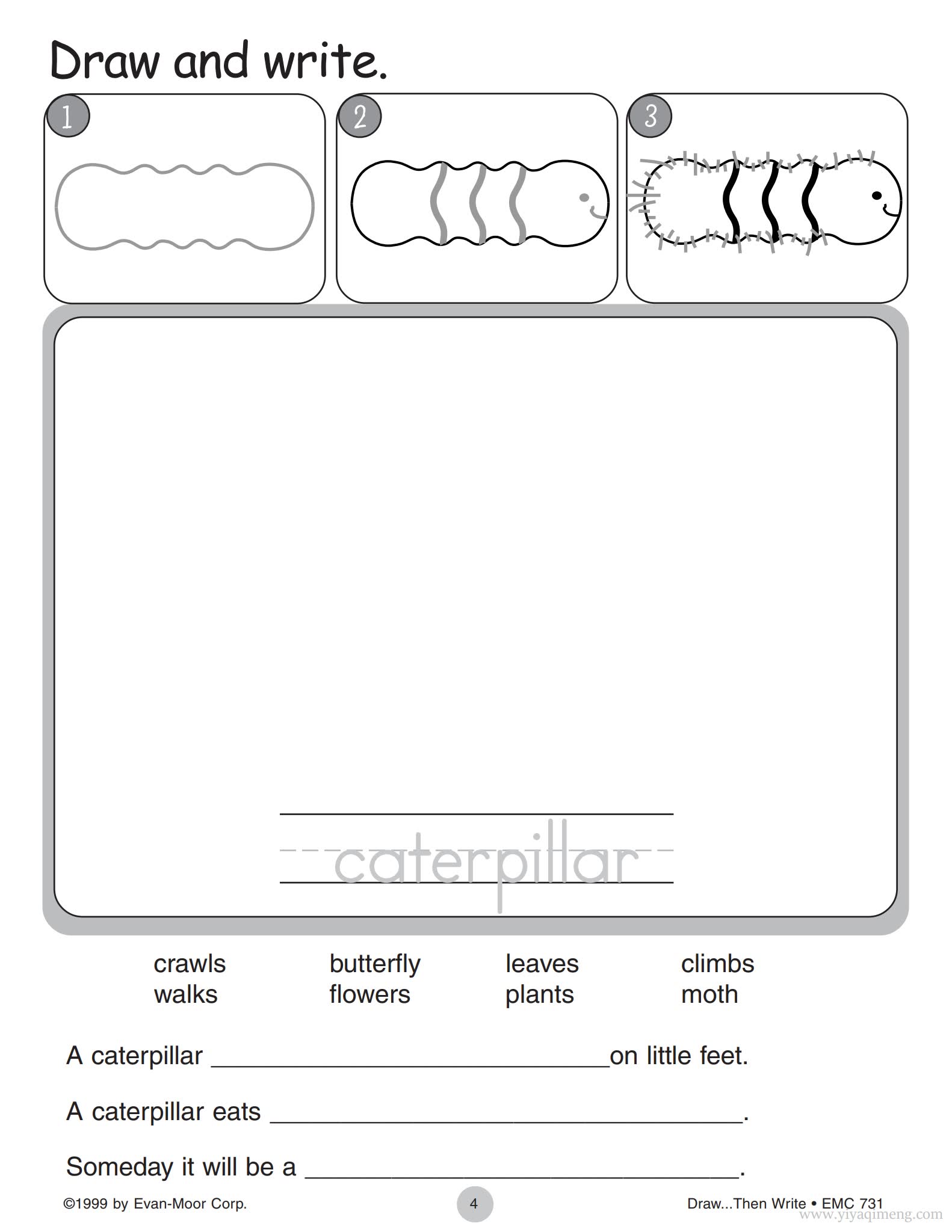 低龄宝宝写作启蒙练习册Draw then Write 电子版PDF 百度云网盘下载 | 咿呀启蒙yiyaqimeng.com